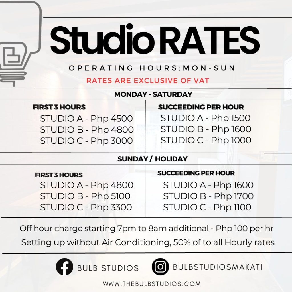 The Bulb Studios – Book your spot easily with our online reservation! Secure your studio time in ...