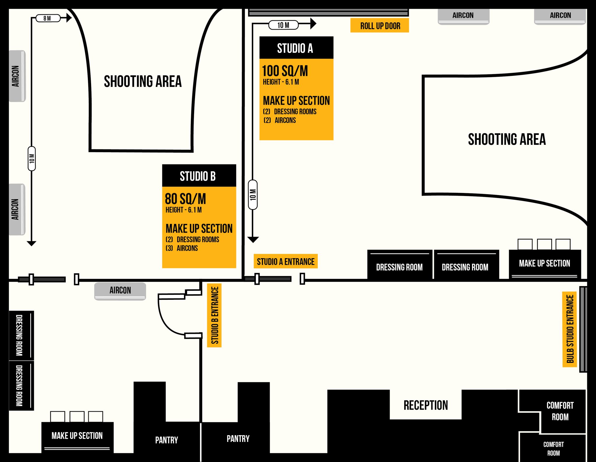 SIZE AND LAYOUTS – The Bulb Studios